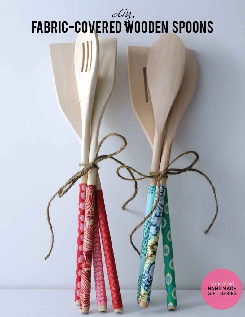 DIY Fabric-covered wooden spoons