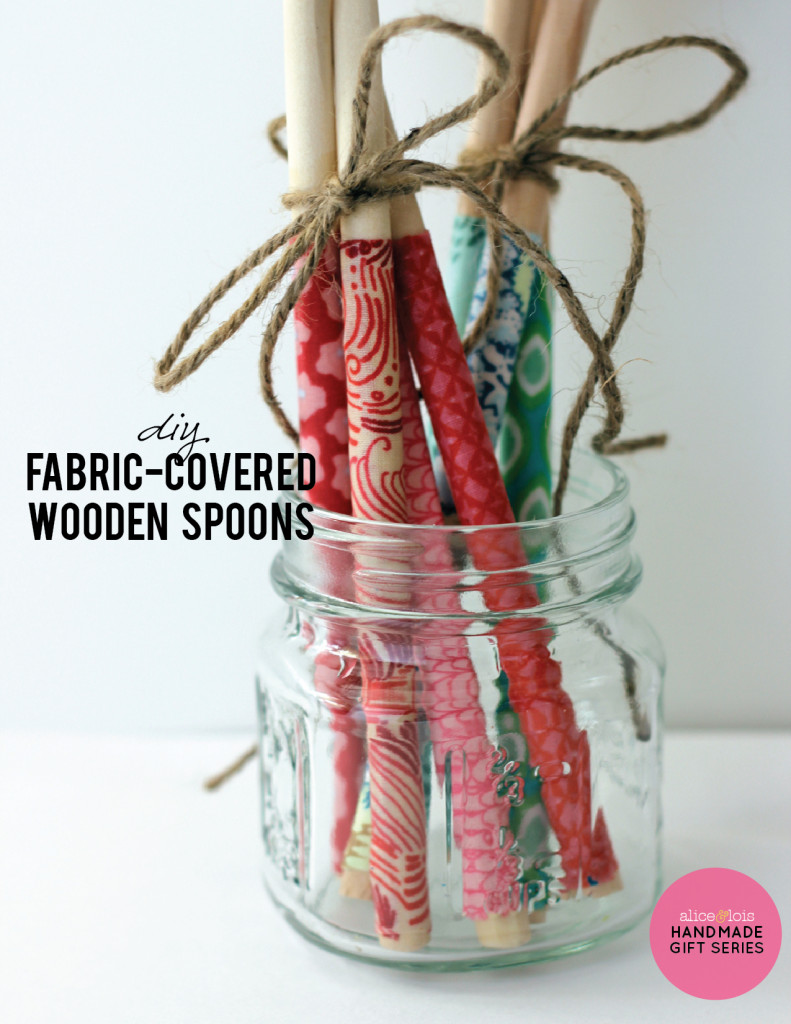 DIY Fabric-covered wooden spoons