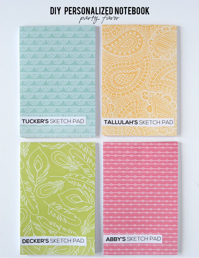DIY Personalized Notebook Party Favor