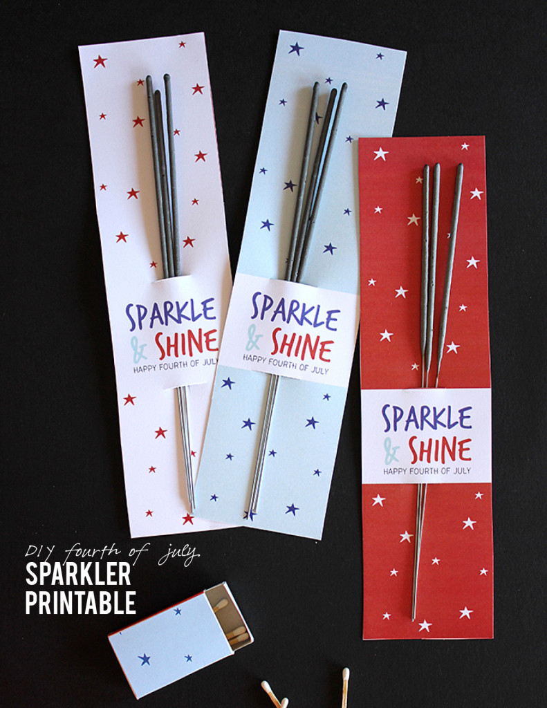 Fourth of July Sparkler printable