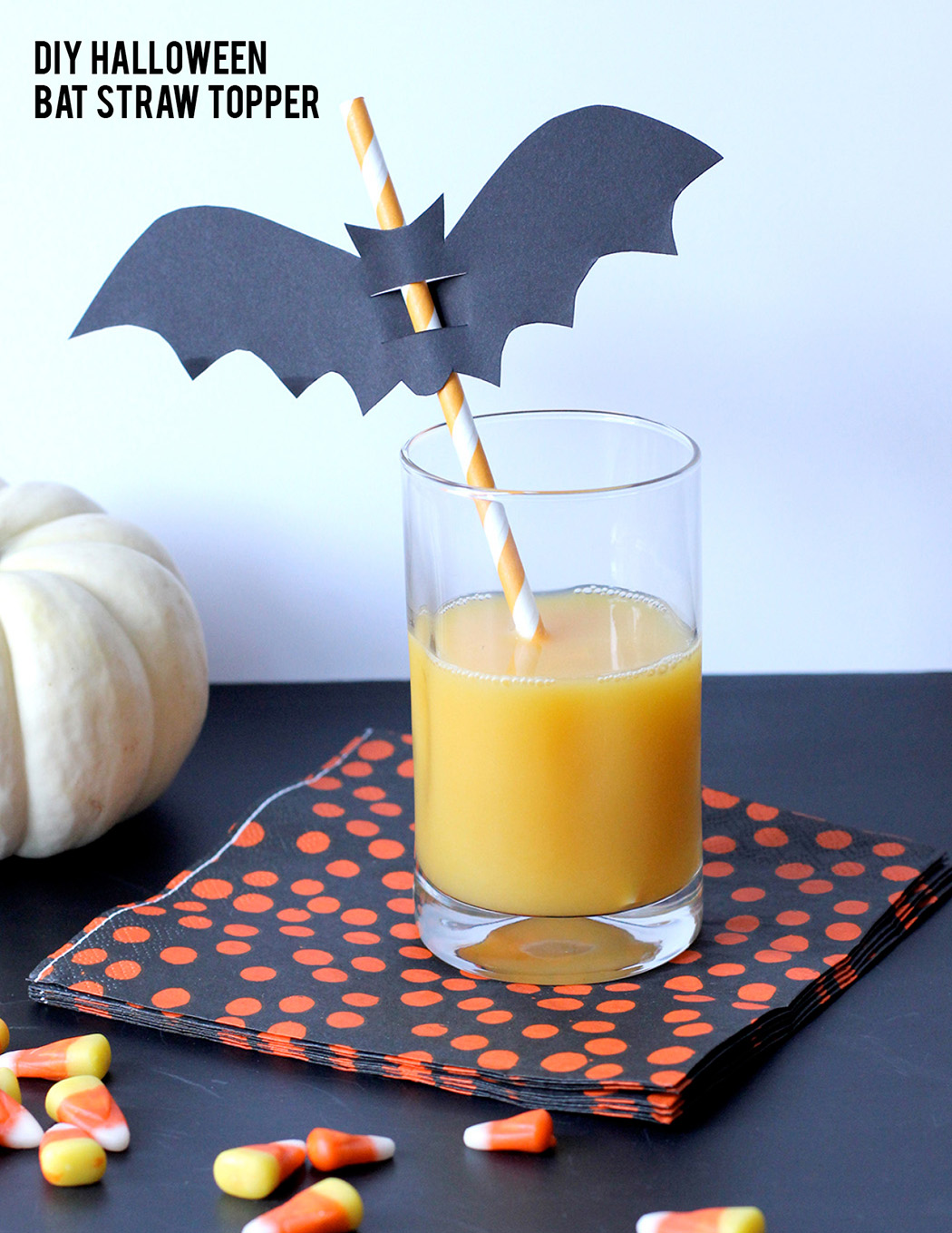 Halloween Bat Straw Topper