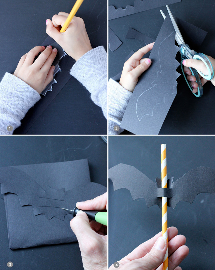 Halloween Bat Straw Topper