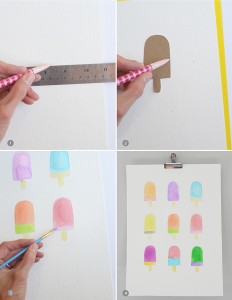 DIY Watercolor Popsicle Art Print