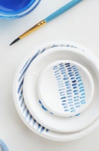 DIY Hand-Painted Indigo Clay Bowls - Alice and Lois