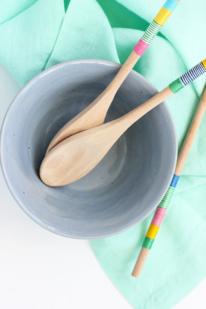 DIY Wrapped Wooden Spoons - Alice and Lois
