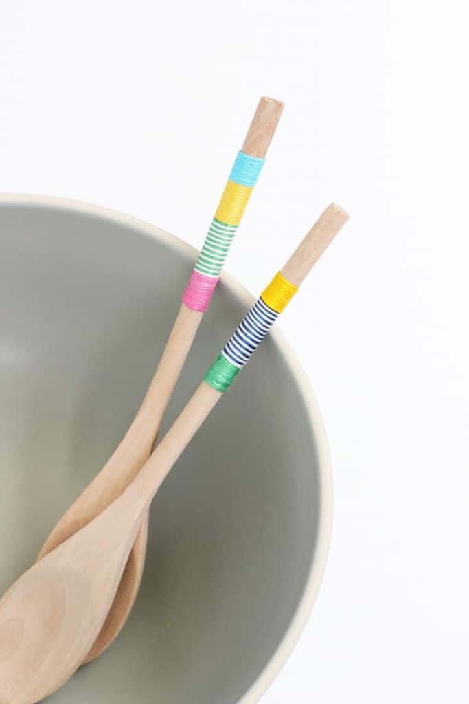 DIY Wrapped Wooden Spoons - Alice and Lois