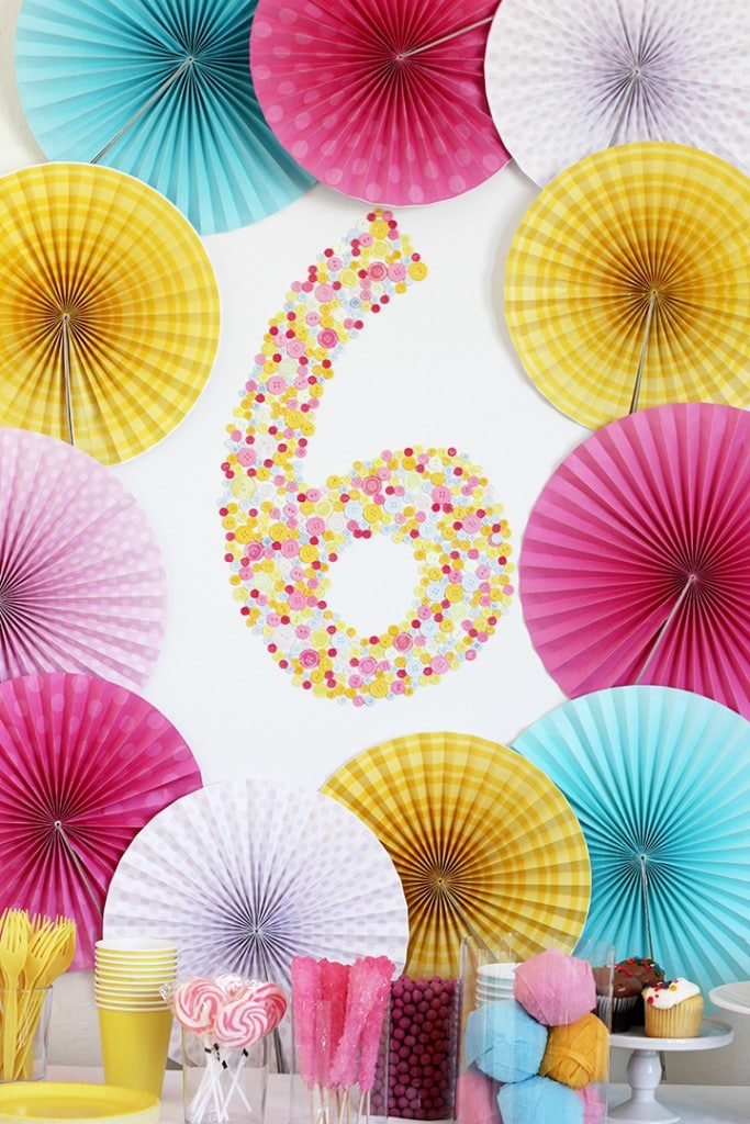 DIY Colorful Birthday Button Decor - Alice and Lois