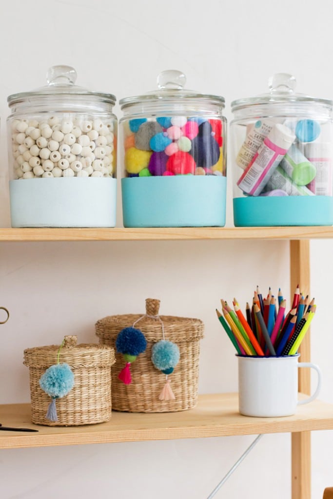 Painted Glass Storage Jars - Alice and Lois