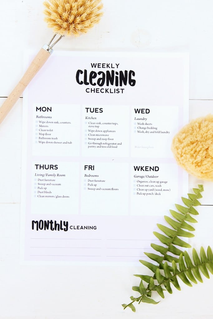 Weekly Cleaning Checklist Free Printable - Alice and Lois