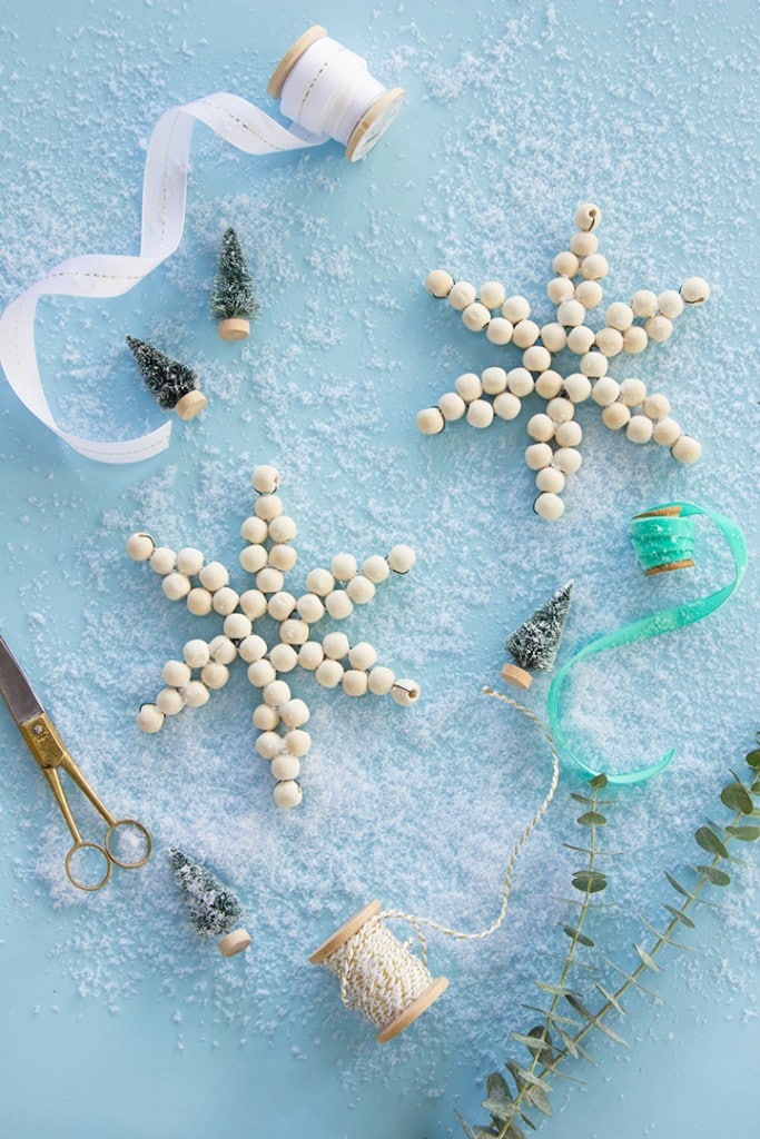 DIY Wood Bead Snowflake Ornament - Alice and Lois