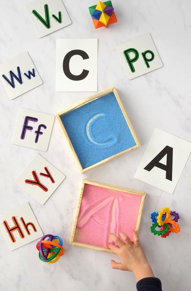 DIY Alphabet Writing Practice Tray - Alice and Lois