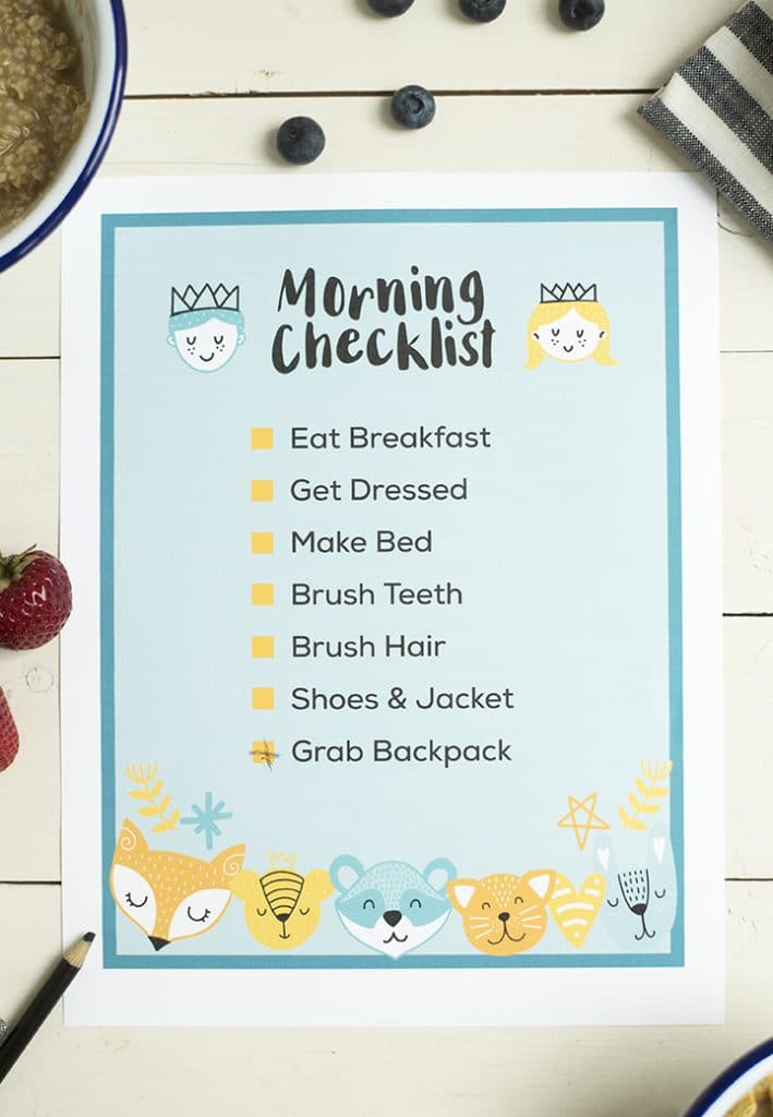Free Printable Morning Checklist for Kids - Alice and Lois