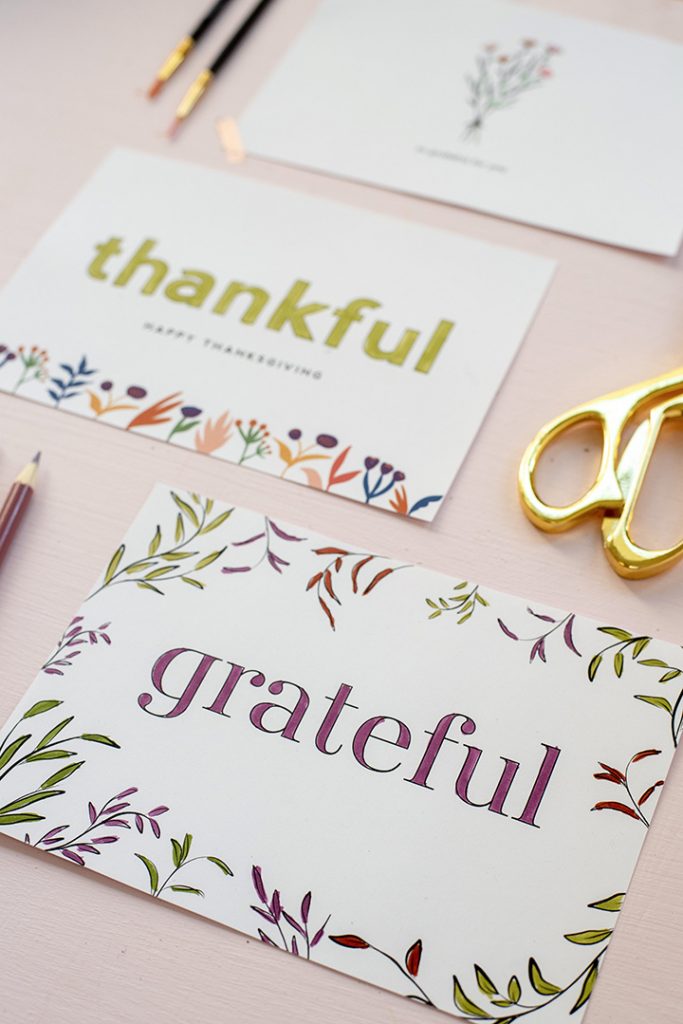 Free Printable Thanksgiving Grateful Cards - Alice and Lois