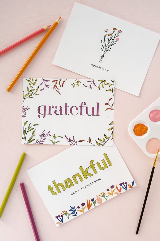 Free Printable Thanksgiving Grateful Cards - Alice and Lois