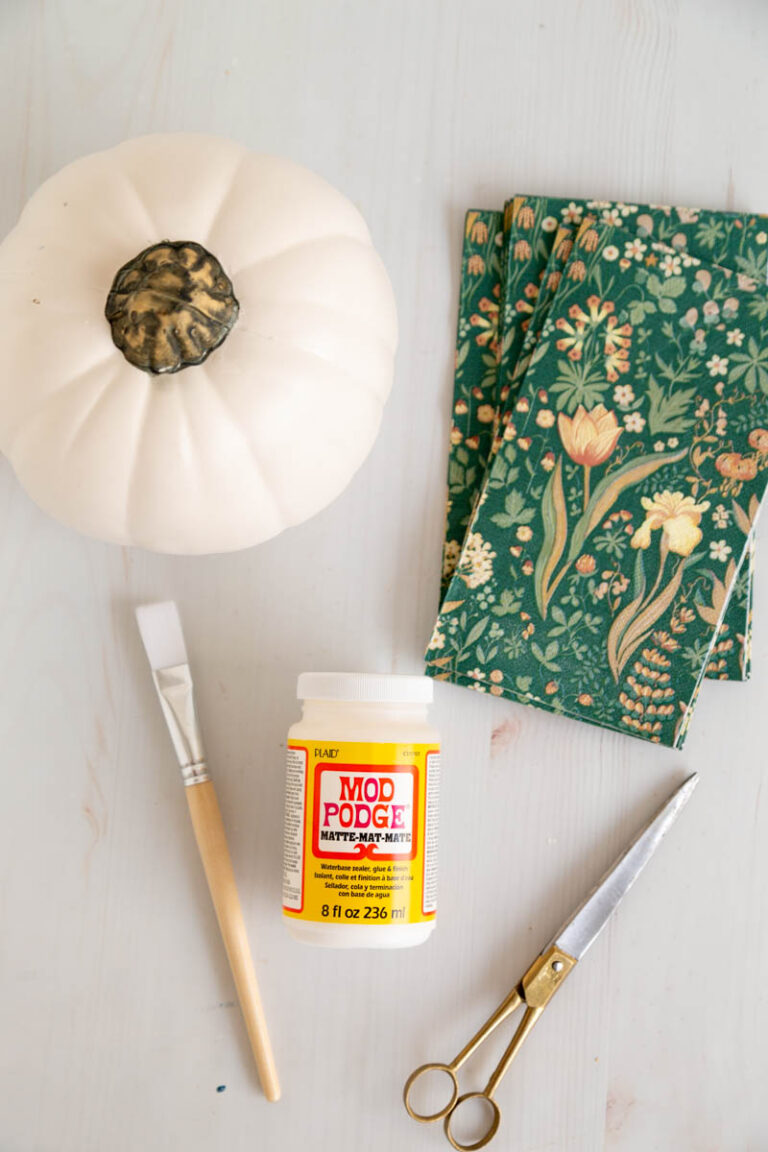 How to make Mod Podge Floral Pumpkins - Alice and Lois